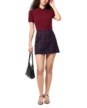 French Connection Melba Plaid Suiting Mini Skirt