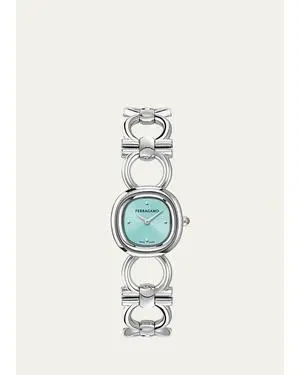 FERRAGAMO Double Gancini 25mm Bracelet Watch Silver