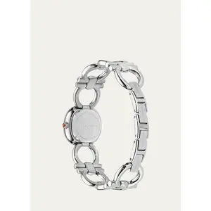 FERRAGAMO Double Gancini 25mm Bracelet Watch - Silver