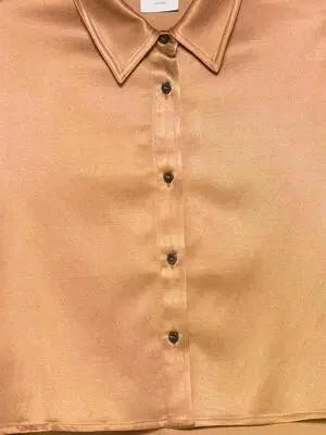ALYSI Long-sleeves Cropped Shirt - Brown