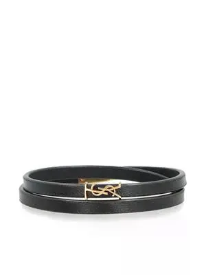 Saint Laurent Double-wrap Bracelet - Black