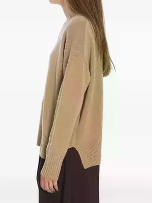 ALLUDE Cashmere Ribbed Sweater With Side Slits