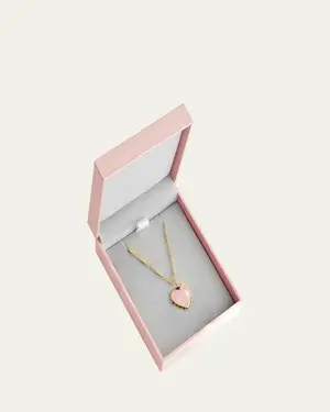 ANABEL ARAM JEWELRY Heart Stone Pendant Necklace - Rose Quartz