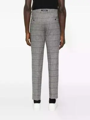 Karl Lagerfeld Checked Flat-front Trousers