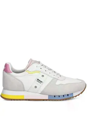 BLAUER. Leather And Suede Panel Sneakers