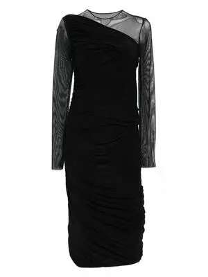 Norma Kamali Draped Long-sleeved Midi Dress