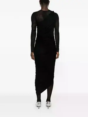 Norma Kamali Draped Long-sleeved Midi Dress
