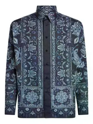 Etro Paisley-print Cotton Shirt - Blue