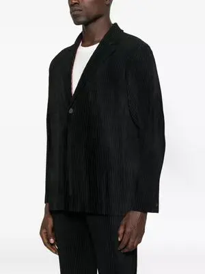 Issey Miyake Pleated Button Blazer - Black