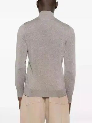 Canali High-neck Zip-up Sweater - Neutrals