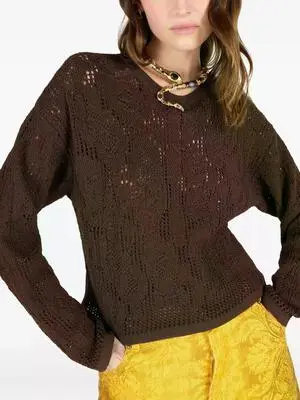 Roberto Cavalli Crochet-effect Patterned Sweater