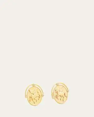 ANABEL ARAM JEWELRY Pegasus Coin Stud Earrings