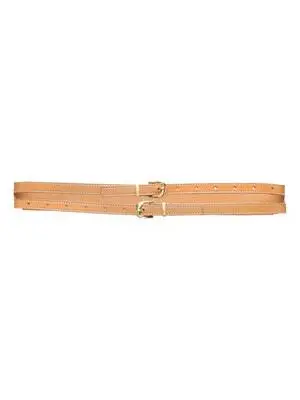 FRAME Double-strap Leather Belt - Brown