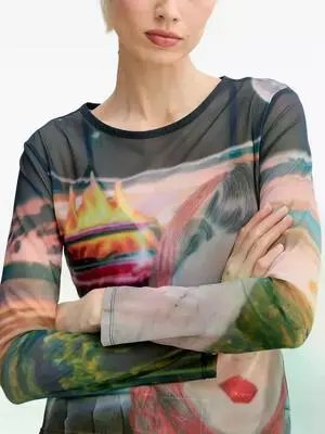 Sunnei Mesh Print Top