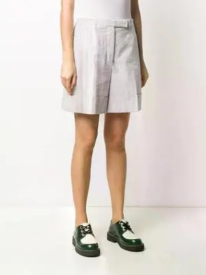 Thom Browne High-waist Striped Seersucker Shorts