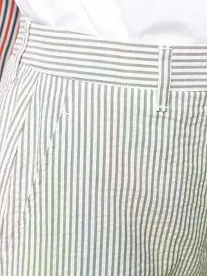 Thom Browne High-waist Striped Seersucker Shorts