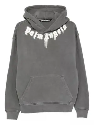 Palm Angels Logo-print Hoodie - Grey