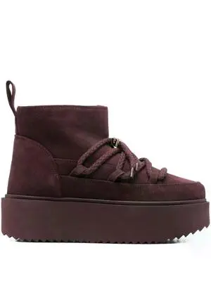 Inuikii Lace-up Platform Boots - Red