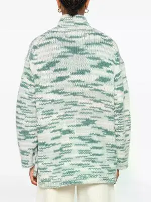 Marc O'polo High-neck Stripe-pattern Sweater - Green