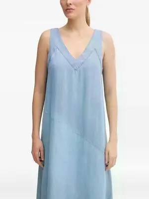 Dkny V-neck Sleeveless Midi Dress