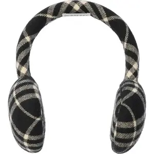 Burberry Check Wool Cashmere Earmuffs - Black/calico Beige