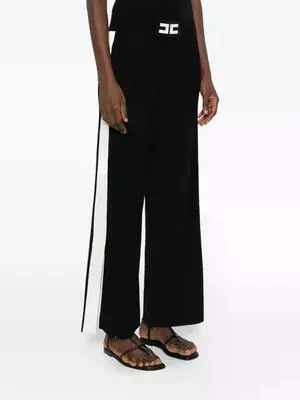 Elisabetta Franchi Wide Leg Logo Trousers