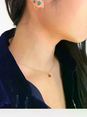 YI COLLECTION 18k Gold Emerald Chain Earrings