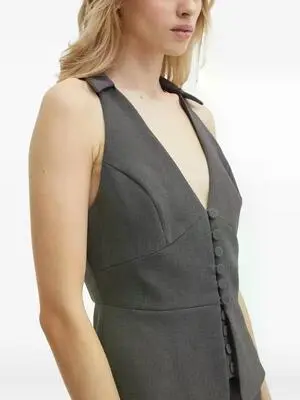 Bardot Halterneck Button Top