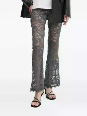 NEVER FULLY DRESSED Lace-trimmed Trousers - Grey