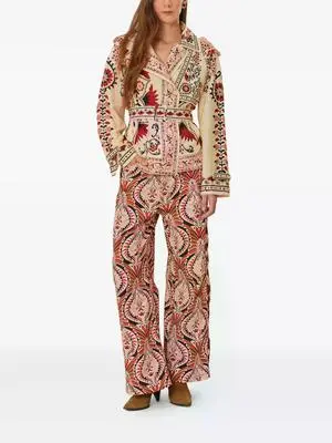 Farm Rio Mandala Floral-print Belted Blazer