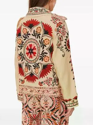 Farm Rio Mandala Floral-print Belted Blazer