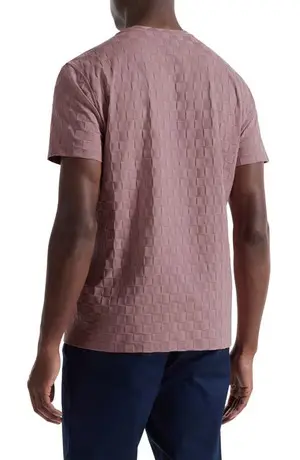 Bugatchi Geo Textured Cotton T-shirt - Wood Rose
