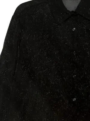 ALYSI Glitter-detail Collared Shirt - Black