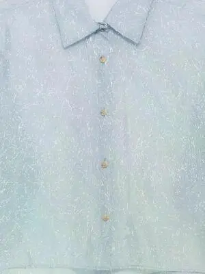 ALYSI Speckled Cropped Shirt - Blue