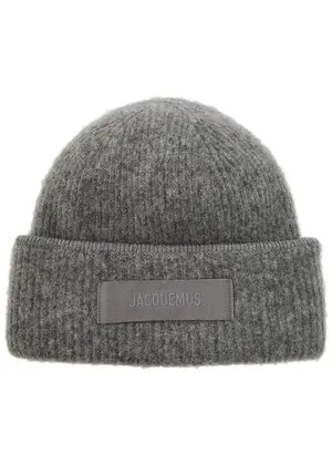 Jacquemus Le Bonnet Gros Grain Alpaca-blend Beanie - Dark Grey