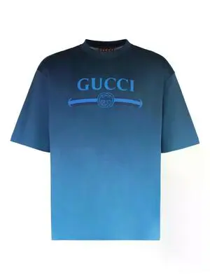 Gucci Ombré-effect Crew-neck T-shirt - Blue