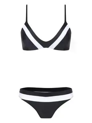 LYGIA & NANNY Stripe-details Bikini - Black