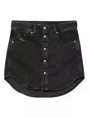 DIESEL® Denim Button-front Miniskirt - Black