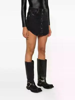 DIESEL® Denim Button-front Miniskirt - Black