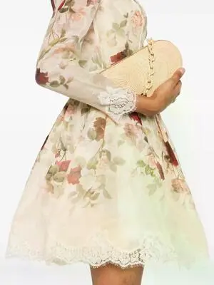 Zimmermann Story Floral Lace-trimmed Mini Dress