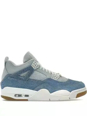 JORDAN Air 4 Denim-panel Sneakers - Blue