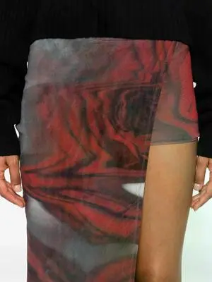 JEAN PAUL GAULTIER Printed Mini Skort - Red