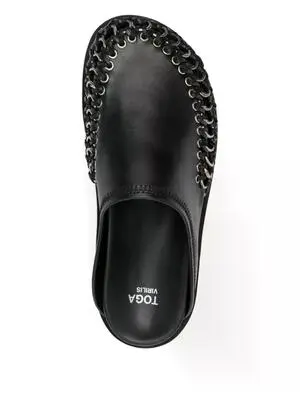 TOGA VIRILIS Chain-embellished Leather Mules
