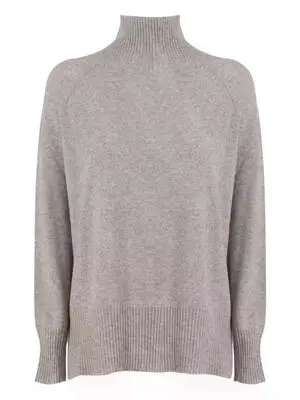 KANGRA High-neck Raglan-sleeve Pullover - Grey