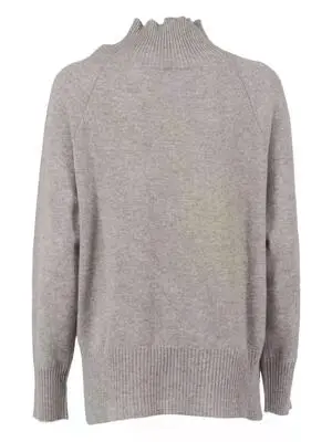 KANGRA High-neck Raglan-sleeve Pullover - Grey