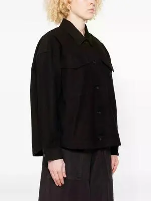 TRUE AVENUE Double-pocket Cotton Shirt Jacket - Black