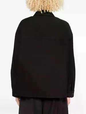 TRUE AVENUE Double-pocket Cotton Shirt Jacket - Black