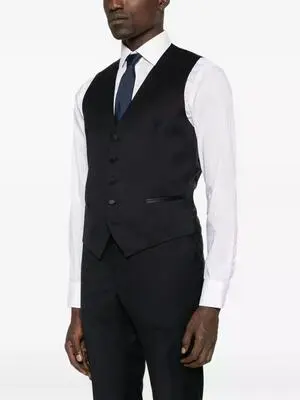 Tagliatore Button-fastening Sleeveless Waistcoat - Blue