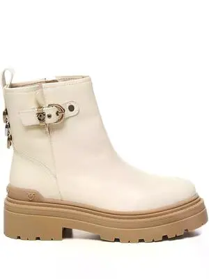 Pinko Buckle-detail Platform Boots - White