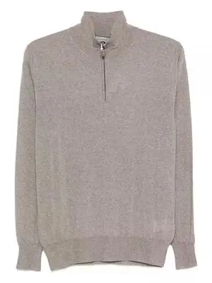 Canali High-neck Zip-up Sweater - Neutrals
